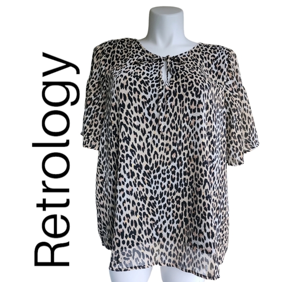 retrology | Tops | Retrology Animal Print Plus Size Blouse Nwt Size 2x ...